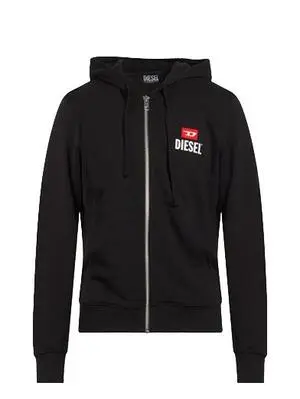 DIESEL Cotton French Terry Logo Hoodie - Black
