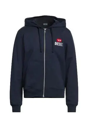 DIESEL Cotton French Terry Logo Hoodie - Blue