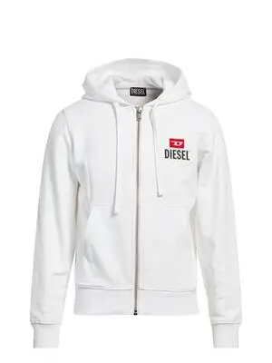 DIESEL Cotton French Terry Logo Hoodie - White