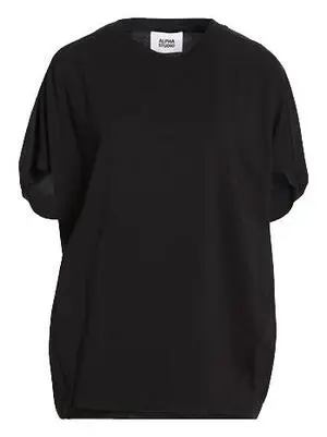 Alpha Studio Cotton Blend Basic Tee - Black