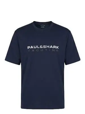 Paul & Shark Man T-shirt White Size S Cotton Blue
