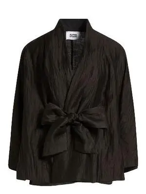 Alpha Studio Kimono Jacket With Belt - Black