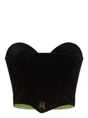 Elisabetta Franchi Strapless Corset Top - Black