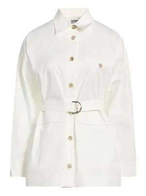 Alpha Studio Belted Twill Jacket - White