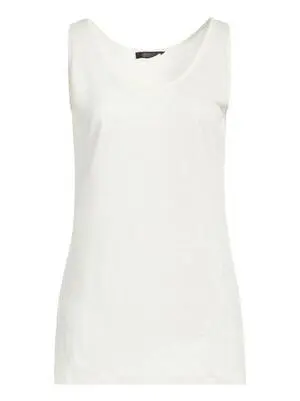 ARAGONA Linen Tank Top - White