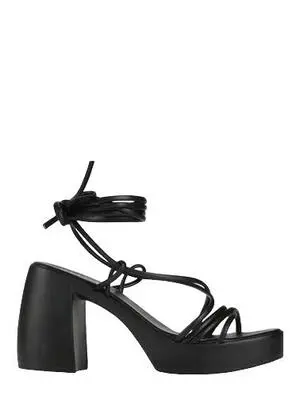 REPLAY Platform Sandals With Ankle Ties - Black