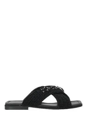 Inuikii Knitted Sandals With Appliqués - Black
