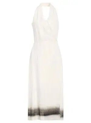 Liviana Conti Linen Tie-dyed Maxi Wrap Dress - White