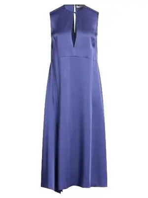 Liviana Conti Midi Dress In Acetate And Viscose - Blue