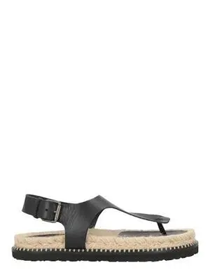 CastaÑer Leather Espadrille Sandals - Black