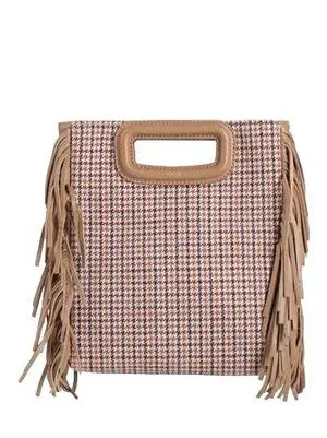 MAJE MAJE Tweed Patchwork Handbag With Fringes