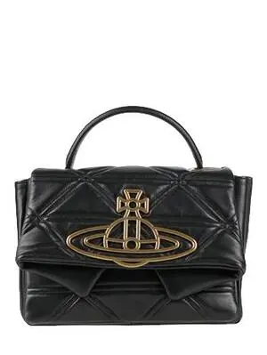 VIVIENNE WESTWOOD Leather Flap Bag - Black