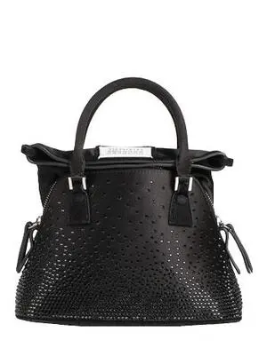 MAISON MARGIELA Handbag In Viscose, Silk, And Leather With Crystals - Black