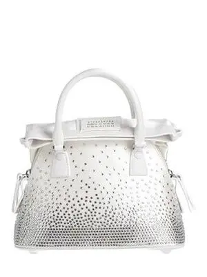 MAISON MARGIELA Handbag In Viscose, Silk, And Leather With Crystals - Off White