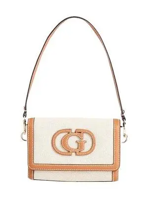 Guess Flap Bag With Detachable Shoulder Strap - White