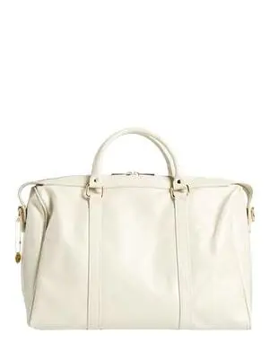 LAURA DI MAGGIO Leather Bowler Handbag - White