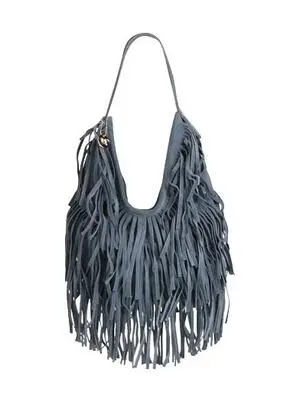 LAURA DI MAGGIO Leather Shoulder Hobo Bag - Blue