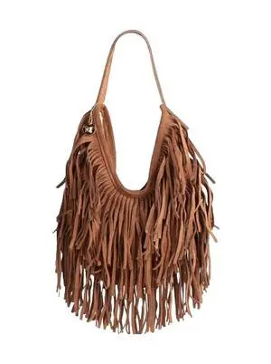 LAURA DI MAGGIO Leather Shoulder Hobo Bag - Brown