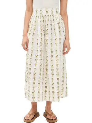 LA MAREGOLD Amelia Maxi Skirt - Lily Of The Valley Print Green