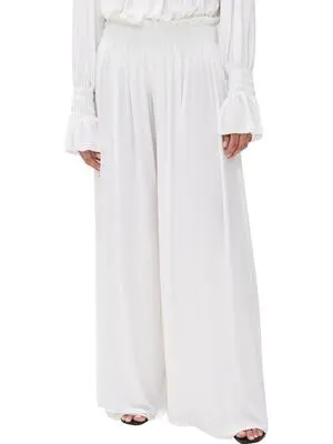 Norma Kamali Wide-leg Peasant Pants - Snow White