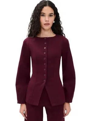 ALIGNE Bonnie Ponte Blazer - Oxblood