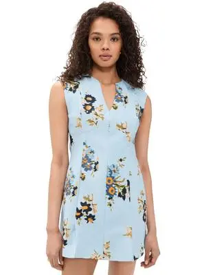 Hill House Home The Holly Floral-print Mini Dress - English Daisy/blue