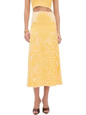 Alexis Jazlyn Floral Knit Skirt - Yellow Bloom