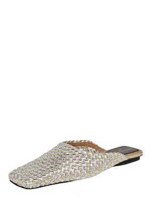 Stella McCartney Metallic Woven Alter Mat Slippers - Silver/gold