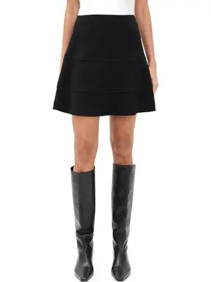 Theory Tier Seam Flare Skirt - Black