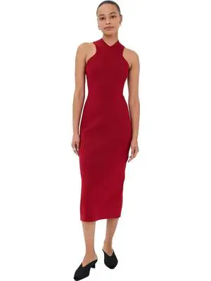 Altuzarra Winnie Ribbed Jersey Dress - Holly Red