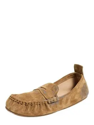 Acne Studios Bojan Suede Saddle Loafers - Beige/blue