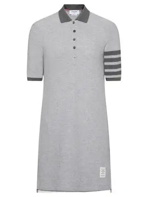 Thom Browne Textured Pique Mini Polo Dress - Grey
