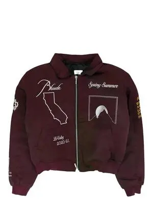 Rhude Embroidered Bomber Jacket - Brown