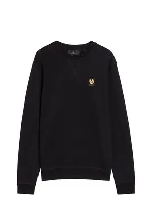 Belstaff Logo Appliquéd Cotton Sweatshirt - Black