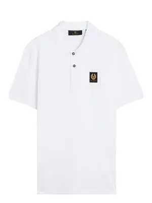 Belstaff Logo-appliquéd Piqué Cotton Polo Shirt - White