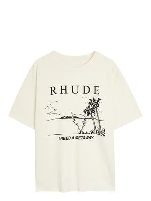 Rhude I Need A Getaway Printed Cotton T-shirt - White