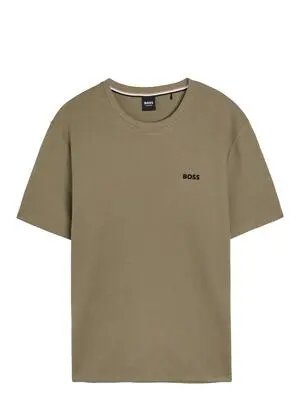 BOSS Waffle Cotton-blend T-shirt - Brown