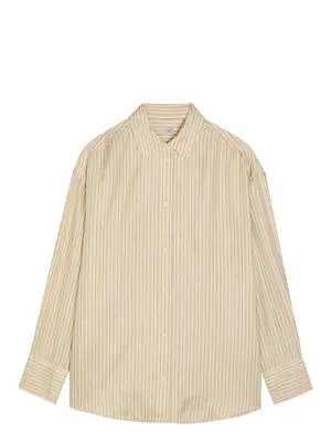 TOTEME Striped Silk Shirt - Beige