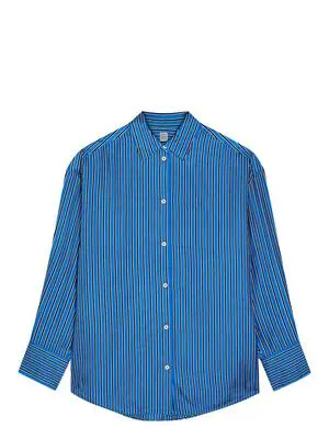 TOTEME Striped Silk Shirt - Blue