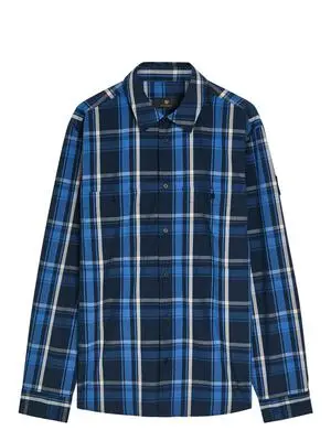 Belstaff Fleet Checked Cotton-poplin Shirt - Navy
