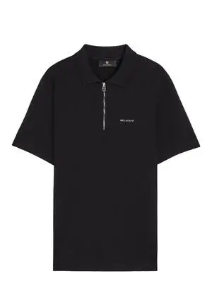 Belstaff Alloy Logo Stretch-cotton Polo Shirt - Black