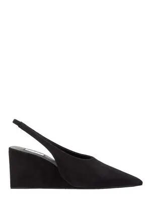 Alaïa 75 Suede Wedge Slingback Pumps - Black