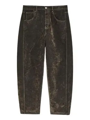 Jacquemus Le De Nîmes Mirada Flocked Barrel-leg Jeans - Khaki