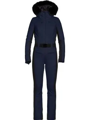 Goldbergh Parry Faux Fur-hood Softshell Ski Suit - Dark Blue