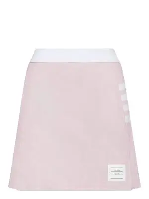 Thom Browne Textured Pique 4-bar Pleated Mini Skirt - Pink