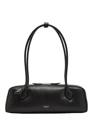 Alaïa Le Teckel Medium Grained Leather Shoulder Bag - Black