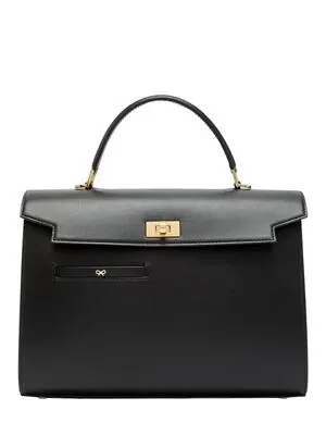 ANYA HINDMARCH Mortimer Leather Top Handle Bag - Black