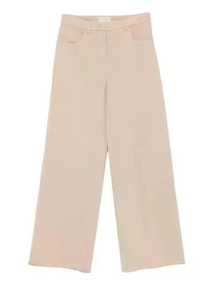 VIA MASINI 80 Frayed-hem Trousers - Neutrals