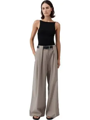 ST AGNI Pleat Loop Pants - Mousse