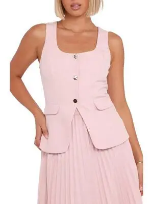 PETAL & PUP Alyssa Longline Button-up Vest - Pink